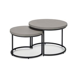 Tchibo - Couchtisch-Set mit Polyzement-Tischplatte - 68x51x68cm - schwarz - Polyzement / Stahl / Polypropylen