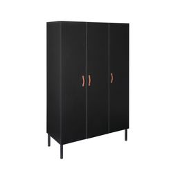Tchibo - Schardt Schrank &raquo;Melody&laquo; - 120x53x190cm - schwarz - Holz / Buchenholz / Leder