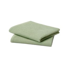 Tchibo - 2 Premium-Handt&uuml;cher mit Waffelpiqu&eacute; - gr&uuml;n