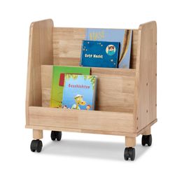 Tchibo - Kinderb&uuml;cherregal auf Rollen - 50x30x55,6cm - schwarz - Rubberwood-Holz / Polypropylen