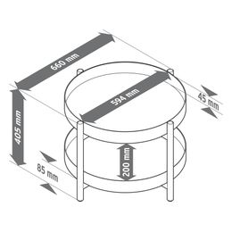 Tchibo - Runder Couchtisch mit Extra-Ablage - braun