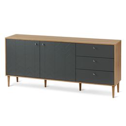 Tchibo - Sideboard mit 2 T&uuml;ren und 3 Schubladen - 177,6x38x79,8cm - braun - Holz / Eichenholz / Metall