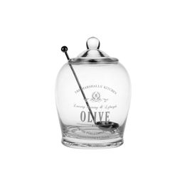 Tchibo - Olivenglas mit Deckel und L&ouml;ffel - transparent