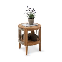 Tchibo - Garten-Beistelltisch mit abnehmbarer Tischplatte - 57x55x28,5cm - beige - Holz / Akazienholz / Polypropylen