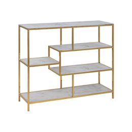 Tchibo - Standregal in Marmoroptik - 90x30x110cm - wei&szlig; - Glas / Metall
