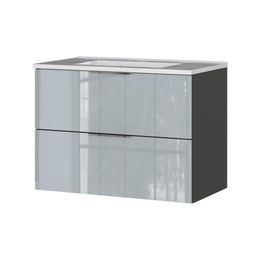 Tchibo - Waschtisch-Unterschrank &raquo;Vasio&laquo; - 81x47x61cm - grau - Holz / Glas