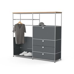 Tchibo - Kommode Metall &raquo;Cn3&laquo; mit Holzplatte - 154x42x140,5cm - chrom - Stahl / Aluminium / Kunststoff
