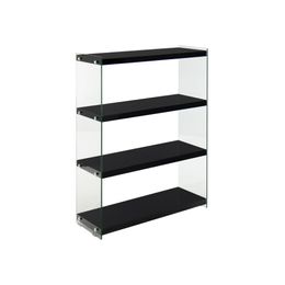 Kayoom Standregal &raquo;Elementary 125&laquo; - 29,5x83x113cm - schwarz - Holz / Glas