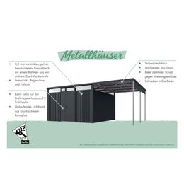 Karibu Metall-Ger&auml;tehaus - 343x343x220cm - anthrazit -