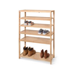 Tchibo - Schuh- und Ordnungsregal - 79x36x117cm - braun - Rubberwood-Holz
