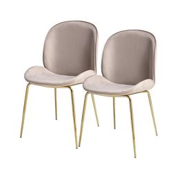 Kayoom 2 St&uuml;hle &raquo;Charlize&laquo; - 59x48x87cm - beige - Eisen / Polyester