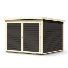 Karibu Fahrradgarage f&uuml;r 4 R&auml;der - 212,5x216,5x167cm - wei&szlig; - Fichtenholz / Holz