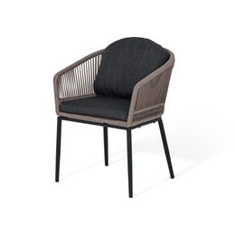 Tchibo - Dining-Sessel mit runder R&uuml;ckenlehne und Textilgeflecht - 61x62x77cm - anthrazit - Stahl / Polypropylen / Polyester