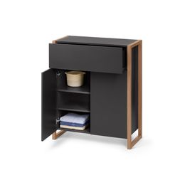 Tchibo - Bad-Sideboard - 85x40x102cm - anthrazit - Holz / Eschen-Massivholz