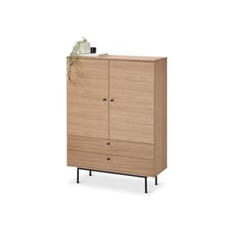 Tchibo - Highboard &raquo;Finnsbo&laquo; - 100x40x136,5cm - schwarz - Holz / Echtholzfurnier / Stahl
