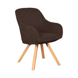 DeVries Diningsessel &raquo;Matera&laquo; - 59x61x84cm - dunkelbraun - Polyester / Holz / Metall