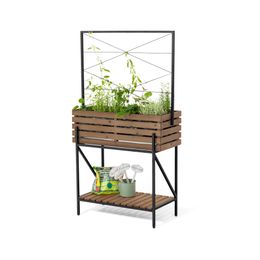 Tchibo - Dekoratives Hochbeet &raquo;Elin&laquo; mit abnehmbarem Anzuchtaufsatz - 94x44x166cm - schwarz - Holz / Plastik / Stahl