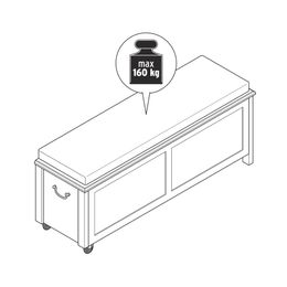 Tchibo - Sitzbank mit Truhenfunktion - 130x41x50cm - schwarz -
