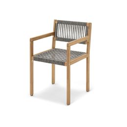 Tchibo - Dining-Stuhl mit Textilgeflecht - 50x53x80cm - grau - Holz / Akazienholz / Stahl