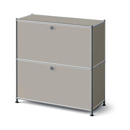 Tchibo - Metall-Kommode &raquo;Cn3 Slim Line&laquo; mit 2 Klappenf&auml;chern - 77x30,5x82,5cm - hellgrau -