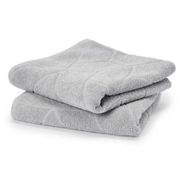 Tchibo - 2 Jacquard-Handt&uuml;cher - grau