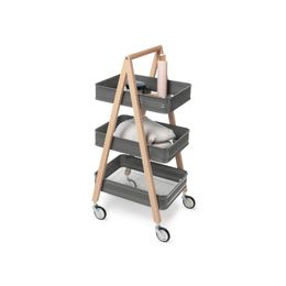 Tchibo - Rollwagen - 32,5x39x80,5cm - anthrazit - Holz / Stahl