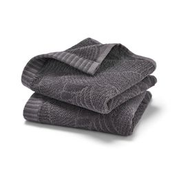 Tchibo - 2 Jacquard-G&auml;stehandt&uuml;cher - anthrazit