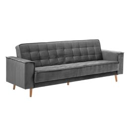 Tchibo - 3-Sitzer-Schlafsofa &raquo;Jolene&laquo; - 240x78x84cm - anthrazit - Holz / Polyester / Buchenholz