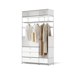 Tchibo - Kommode Metall &raquo;Cn3&laquo; mit 2 Kleiderstangen und 4 Schubladen - 116x40x194,5cm - chrom - Stahl / Aluminium / Kunststoff