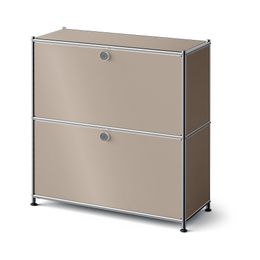 Tchibo - Metall-Kommode &raquo;Cn3 Slim Line&laquo; mit 2 Klappenf&auml;chern - 77x30,5x82,5cm - taupe -