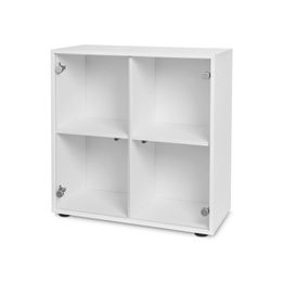 Tchibo - Regalmodul &raquo;Flemming&laquo; - 75x37,5x75cm - wei&szlig; - Holz / Glas / Kunststoff
