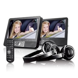 Lenco portabler DVD-Player &raquo;Mes-415&laquo; (inkl. 2x Kopfh&ouml;rer - schwarz