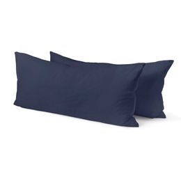 Tchibo - 2 Jersey-Kopfkissenbez&uuml;ge - dunkelblau