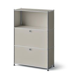 Tchibo - Metall-Kommode &raquo;Cn3 Slim Line&laquo; mit 2 versetzbaren Klappenf&auml;chern - 77x30,5x120,3cm - hellgrau -