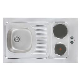 respekta Minik&uuml;che mit Apothekerschrank - 130x60x200cm - braun -