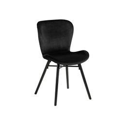 Tchibo - Esszimmer-Stuhl mit Stoffbezug - 47x53x82,5cm - schwarz - Polyester / Metall / Holz
