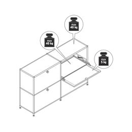 Tchibo - Sideboard Metall &raquo;Cn3&laquo; mit 4 Klappenf&auml;chern - 152x40x82,5cm - hellgrau -