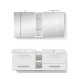 Tchibo - Doppelwaschtisch &raquo;Runa - 141,5x16x75cm - silber -