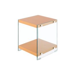 Kayoom Beistelltisch &raquo;Elementary 225&laquo; - 35x35x45cm - gold - Holz / Glas