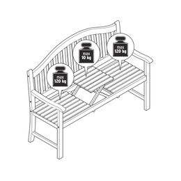 Tchibo - Gartenbank - 150x65x105cm - grau -