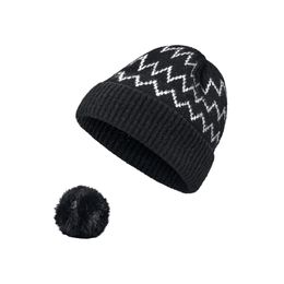 Tchibo - Strickm&uuml;tze mit Bommel - schwarz