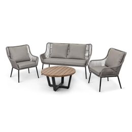 Tchibo - Gartensofa-Set aus Textilgeflecht - 142x76x84cm - hellgrau - Polypropylen / Polyethylen / Stahl