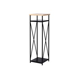 Tchibo - Kaminholzregal mit Holzdeckel - 35x36x110cm - schwarz - Eichenholz / Stahl