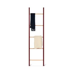 Tchibo - Dekoleiter mit roten Seitenelementen - 45x5x167,5cm - rot - Rubberwood-Holz
