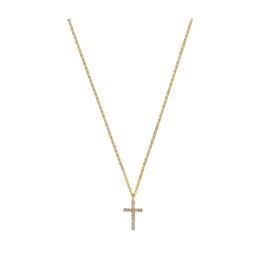 Tchibo - 375 Gold Kette Kreuz - wei&szlig;