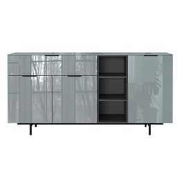 Tchibo - Sideboard aus Glas - 182x40x90cm - grau - Holz / Glas / Metall