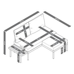Tchibo - Flexibles Balkon Lounge-Set &raquo;Liska&laquo; - 147x119x81cm - hellgrau -