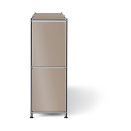 Tchibo - Metall-Sideboard &raquo;Cn3 Slim Line&laquo; mit 2 versetzbaren Klappenf&auml;chern - 152x30,5x82,5cm - taupe -