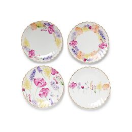 Tchibo - 4 Dessertteller mit Glanzgolddekor - creme