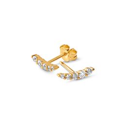 Tchibo - 585 Gold Ohrstecker Zirkonia Verlauf - wei&szlig;